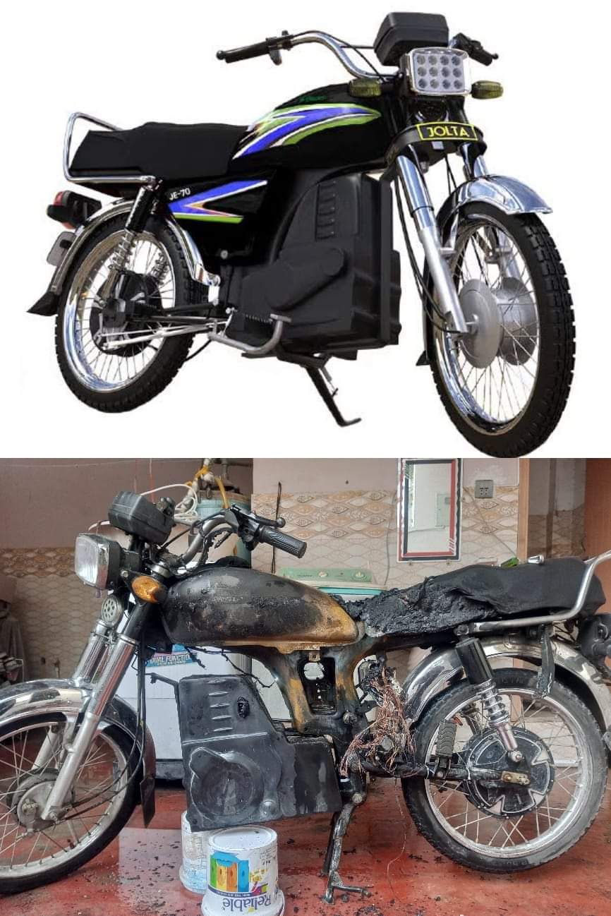 Jolta Electric bike catches fire while charging in Karachi - Horsepower ...